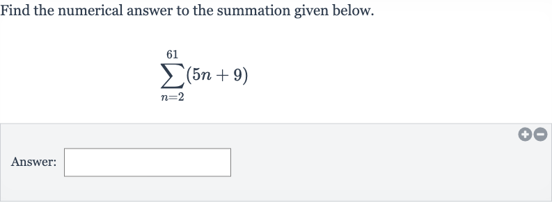 (Solved)-Find the numerical answer to the summation given below. sum